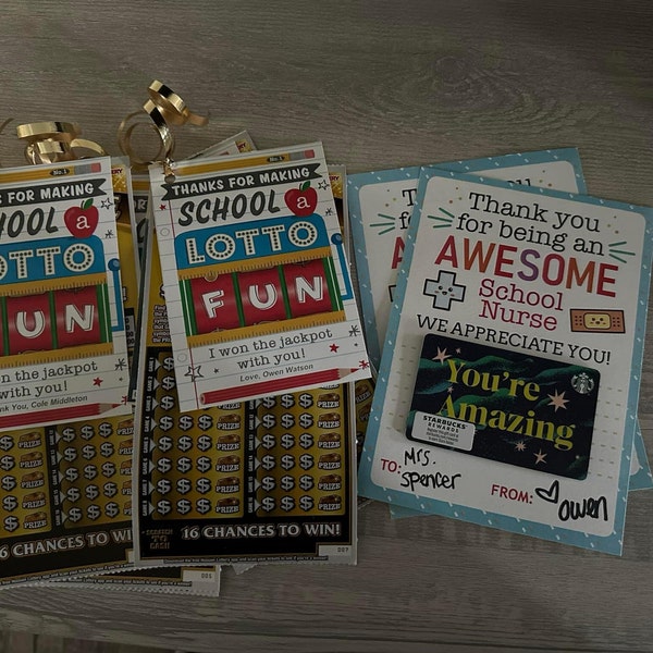 Lottery Ticket Teacher Gift Printable, Scratch off Lottery Ticket Gift ...