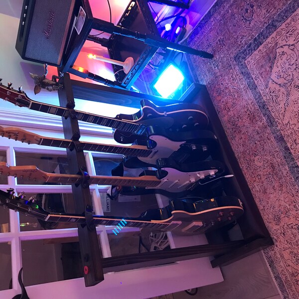 Leather & Wood Upright Custom Guitar Rack Guitar Stand - Etsy