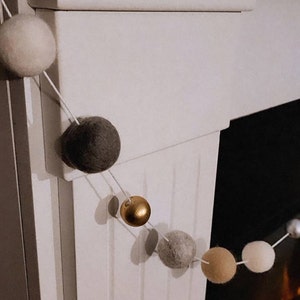 Neutral Luxe Christmas Garland Silver Gold Cream Farmhouse Decor Mantle ...