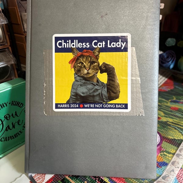 Childless Cat Lady Sticker | Kamala Harris 2024 | Funny Cat Sticker ...