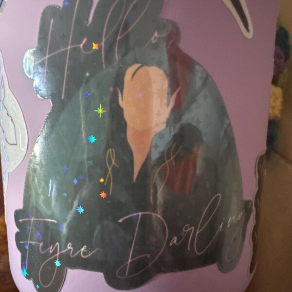 ACOMAF Holographic Waterproof Sticker - "hello, Feyre Darling" - Mor ...