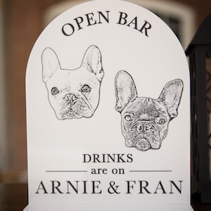 Minimalist Open Bar Sign, Drinks Are on Me, Drinks Are on Us, Dog of ...