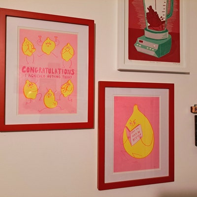 Bitter Lemon 2bmcr SUMMER NEON EDITION Cute Fruit Neon Pink Dotty A4 Risograph Print - Etsy