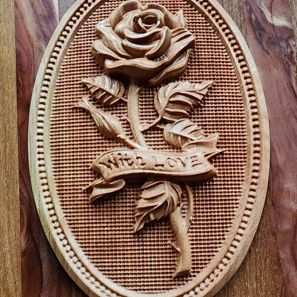 Rose With Love,3d CNC Router Files, 3d Stl File, Vectric,aspire,easel ...