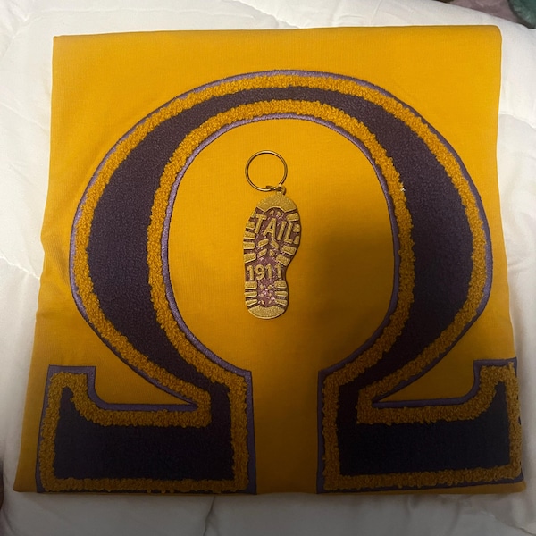 Massively OWT - "omega Psi Phi" Desktop Bright Gold Show Piece With 2 ...