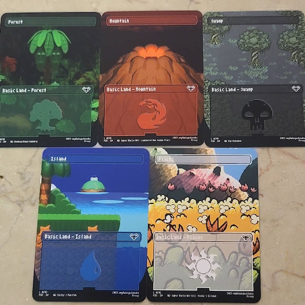 MTG Proxy - 20x Basic Lands Pixel - Etsy