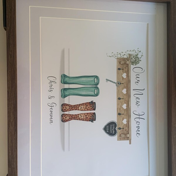 Our Family Print, Personalised Welly Boot Print, Custom Family ...