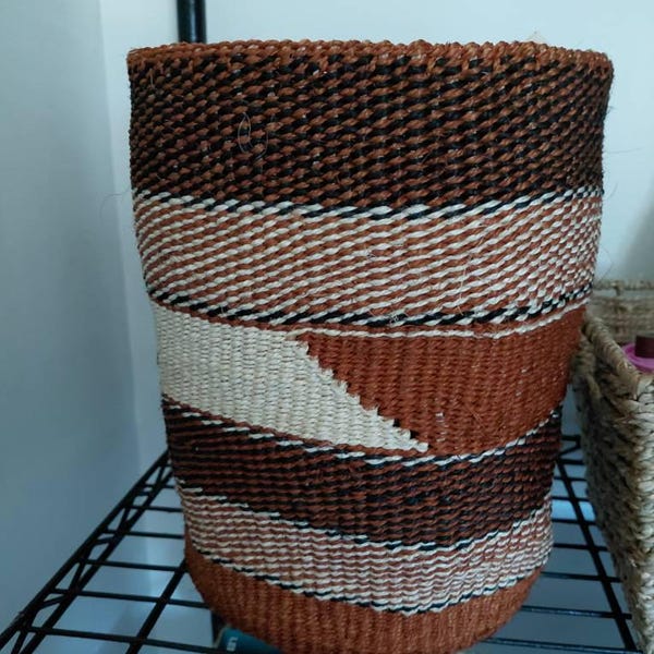 Handmade Kiondo Sisal Basket: African Woven Storage, Rustic Decor - Etsy