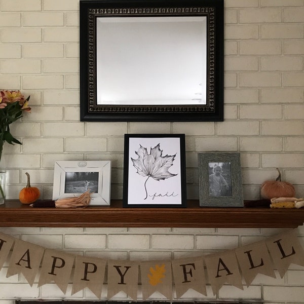 Happy Fall Burlap Banner - Customize Center Pennant,fall Decor,fall ...