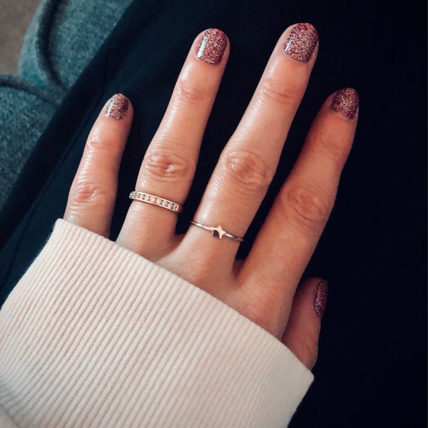 Extra Tiny Little Star Skinny Ring in Sterling Silver, Single Star ...