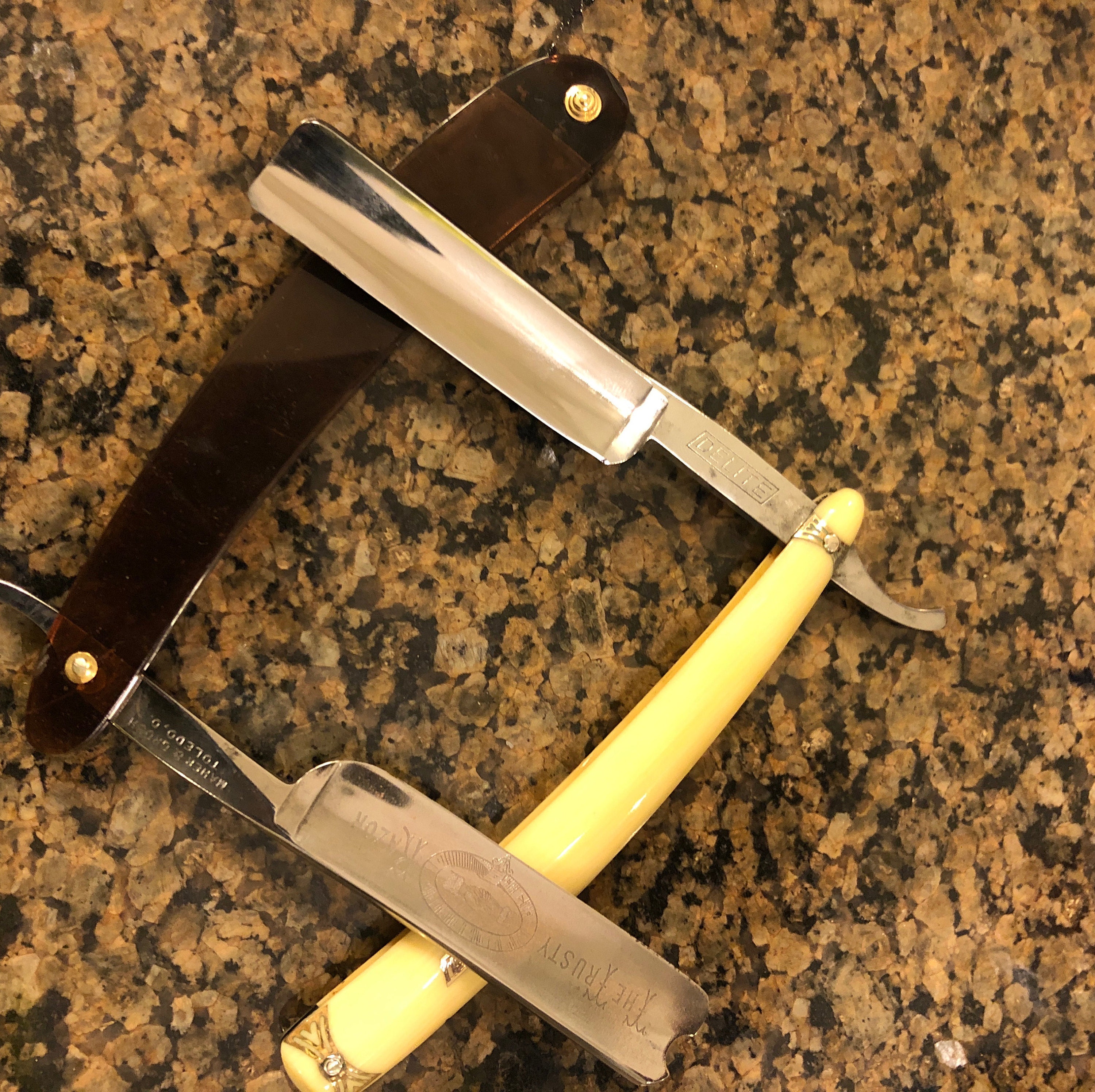 6/8 DELITE Straight Razor Shave Ready Antique Vintage Ornate Troy New ...