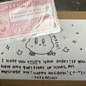 Cute Car Warning Sticker Car Decal, Pink Kawaii, Airbag Label ...