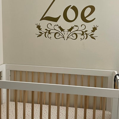 Zoe Girl Name Removable Vinyl Mural Floral Wall Art Nursery - Etsy