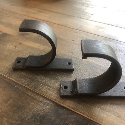 Iron Privacy Drapery Brackets, Wall Brackets for Round Rod, 1-ea ...