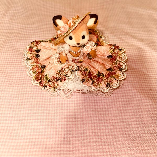 MOTHER DRESS Original Hand-made Clothes for Calico Critters Doll - Lacy ...