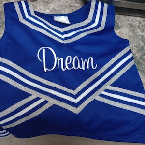 Blue & White Cheer Uniform, Customized Cheerleading Uniform, Girls ...