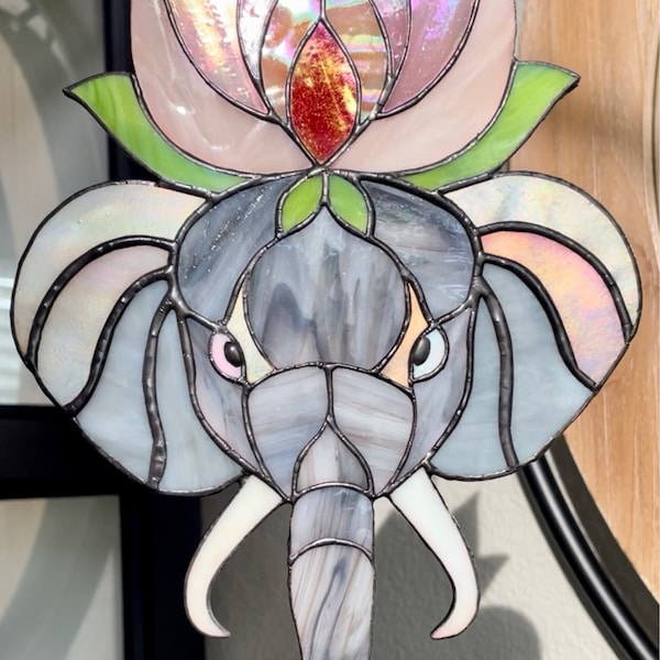 Elephant Stained Glass Pattern PDF Digital File - Etsy