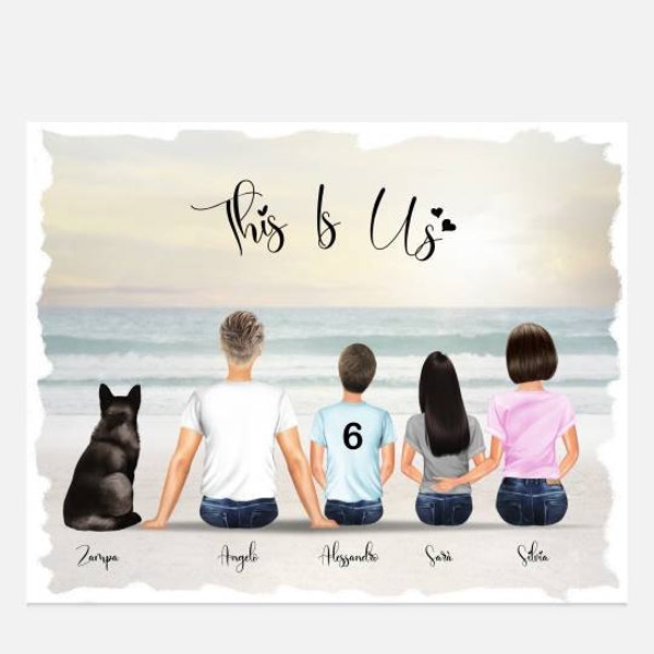 Personalized Family Gift Custom Family Portrait Personalized Family ...