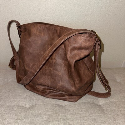 Black Leather Bag Soft Leather Bag Slouchy Leather Bag Large Women ...