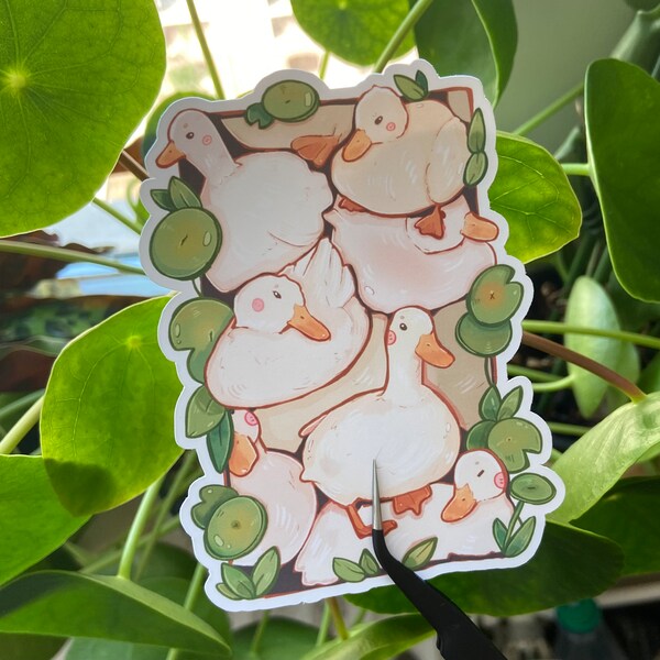 Pile of Ducks Sticker | Duck Sticker | Durable Big Sticker | Laptop ...