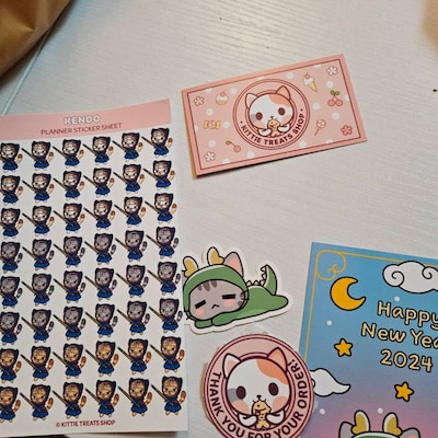 Kawaii Cat Workout Planner Stickers, Workout Reminders, Cute Planner ...