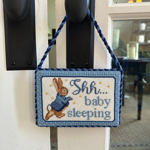 Peter Rabbit Needlepoint Door Hanger DIY Kit Baby Sleeping - Etsy