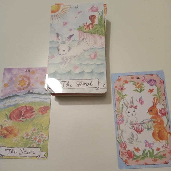 Kawaii Tarot Card Deck, Vintage Occult Card Whimsical Japanese ...