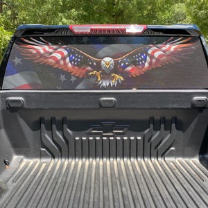 Patriotic American Flag Rear Window Graphic Tint Decal Sticker Truck ...
