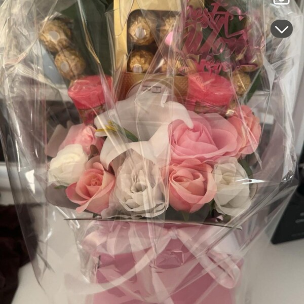 Large Lindt Lindor Chocolate & Flowers Hand-tied Bouquet Gift. - Etsy