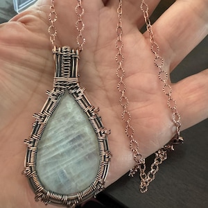 Red Flash Labradorite Gemstone Pendant Copper Wire Wrapped Pendant ...