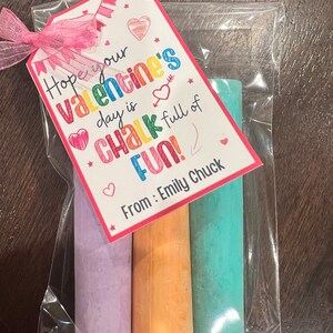 Printable Class Valentine Gift Tags for Chalk, Hope Your Valentine is ...