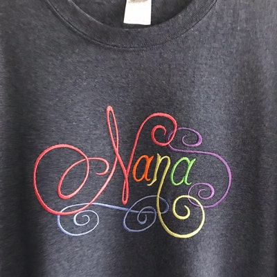 Nana Calligraphy Script Embroidery Design Instant Email Delivery ...
