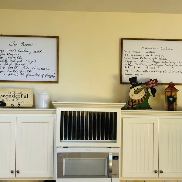 Custom Wood Framed Printed Family Recipe Kitchen Sign - Etsy
