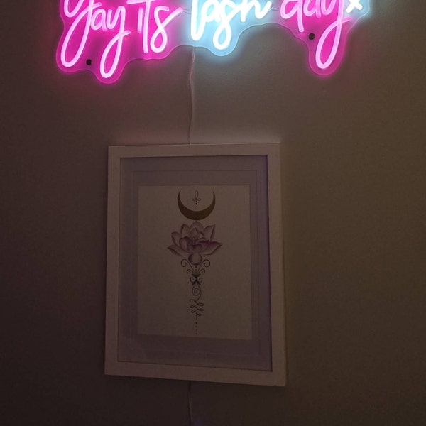 Yay It's Lash Day Heart Neon Sign, Custom Lashes Salon LED Neon Light ...