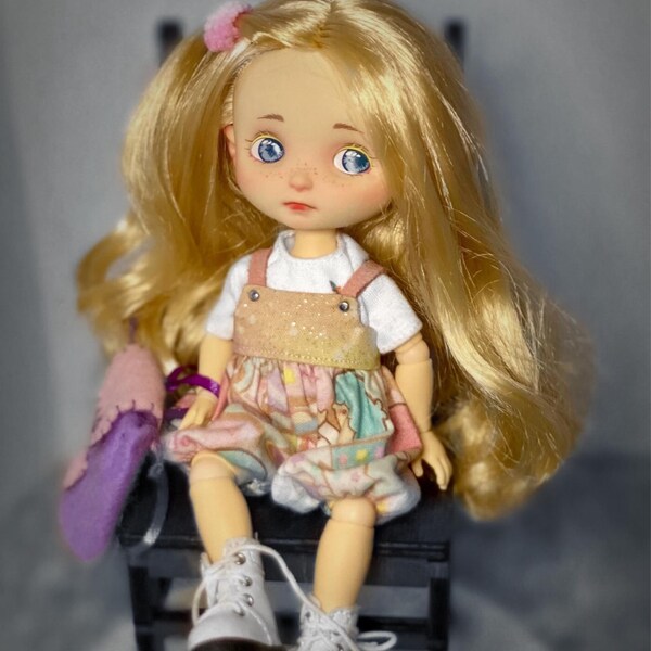 Labubu Macaron Outfit : navy Blue Set jumpsuit and Hat - Etsy