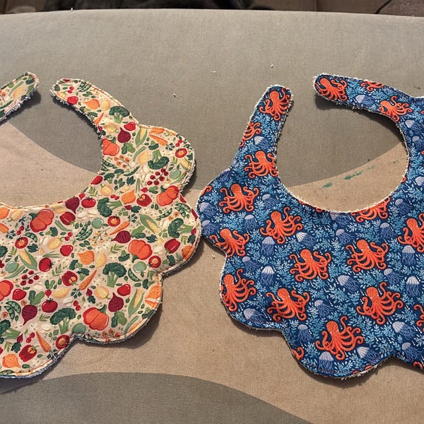 Scalloped Baby Bib PDF Sewing Pattern | Beginner Friendly | 6 Months ...