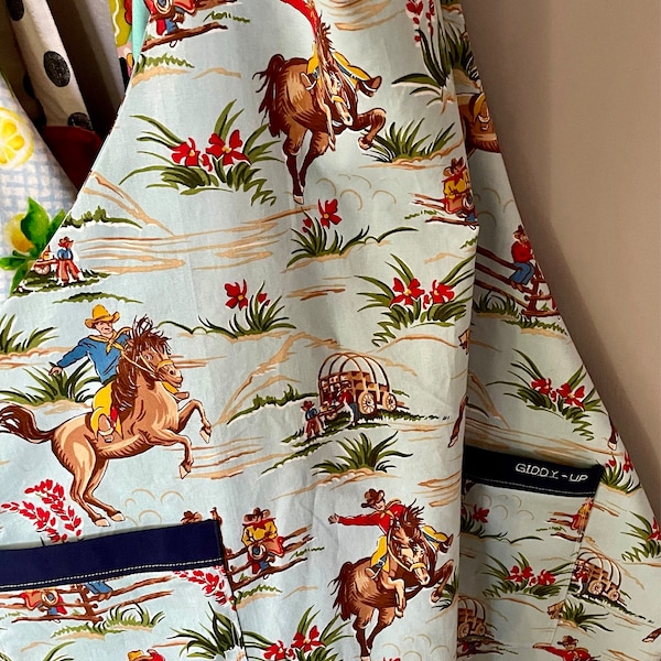 Retro Style Western Cowboy Fabric Barn Dandys by Robert Kaufman - Etsy