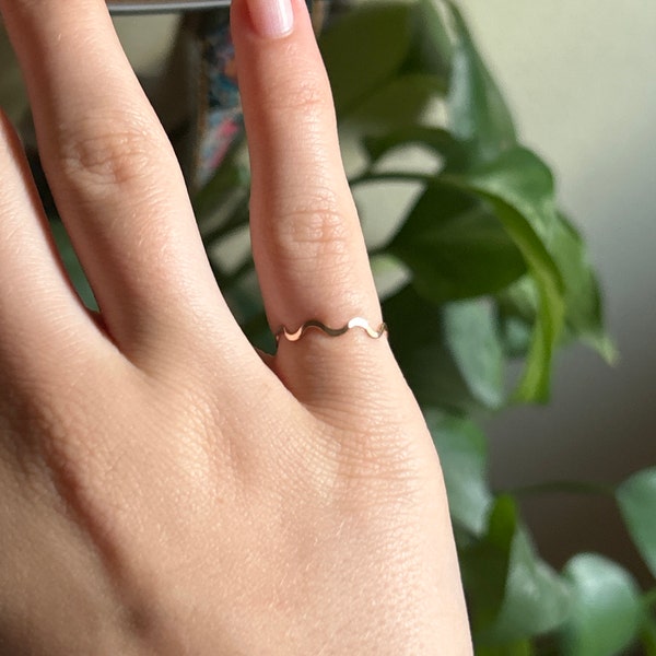 Polygon Ring 14k Gold Filled Wavy Ring - Etsy