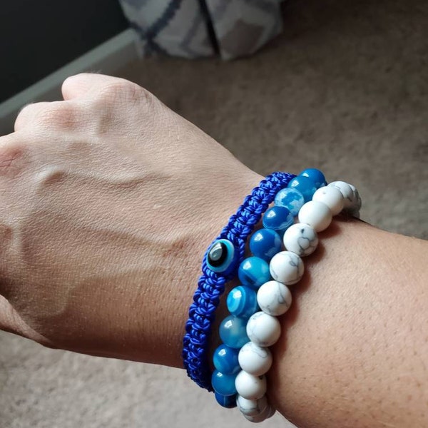 Evil Eye Amulet Bracelet, Good Luck Blue String Wristband, Evil Eye ...