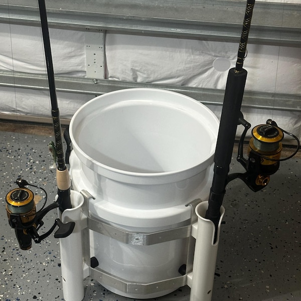 2 Fishing Rod Holder for YETI Loadout Bucket, Aluminum Frame, USA Made ...