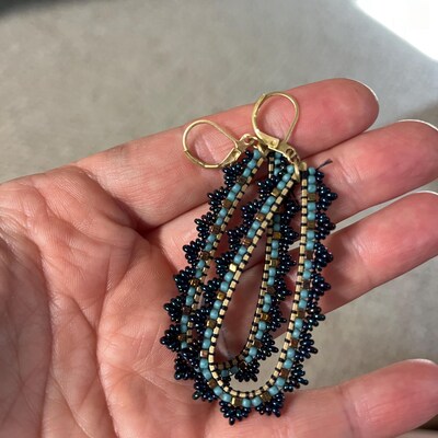 SUNRISE Beaded Fringe Hoop Earring Kit, Seed Bead Earring Kit - Etsy