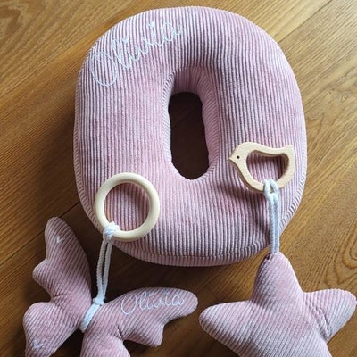 Cursive Name Velvet Pillow zoe , Educational Toy, Initial Cushion ...