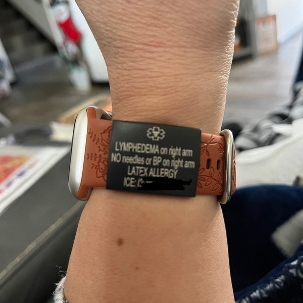 Medical Alert QR Code ID Tag for Watch Band, Engraved Apple Watch ...