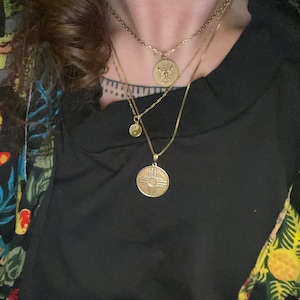 14k Gold Guardian Angel Medal, Solid Gold Angel Pendant for Protection ...