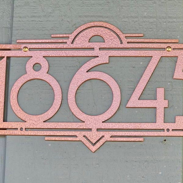 Art Deco Metal House Number Sign | Mid Century Metal House Numbers ...