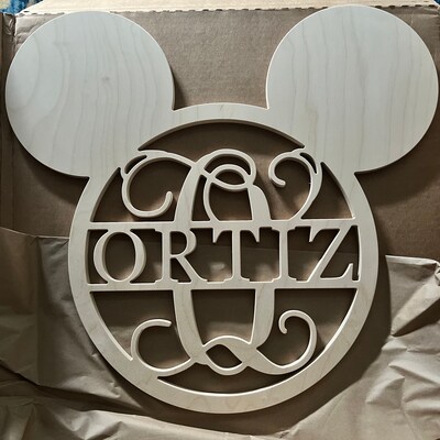 Walt Disney Wedding Wooden Monogram Disney Bride Wooden Initials ...