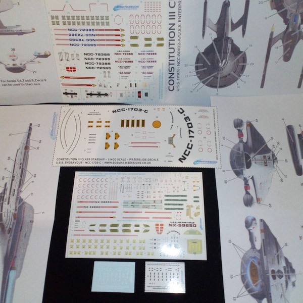 Waterslide Decals for 2500 Scale Luna Class USS Titan - Custom ...