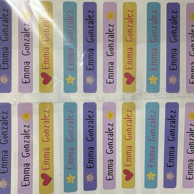 72 Skinny School Supply Labels Dishwasher Safe Waterproof Labels ...