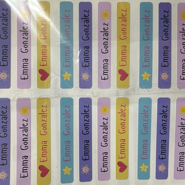 72 Skinny School Supply Labels - Dishwasher Safe - Waterproof Labels ...