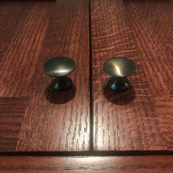 Aged Bronze Cabinet Handles & Knobs - Kitchen Antique Old Solid Cast Cupboard Handles Bin ...